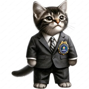FBI Cat Clipart | Sleek FBI Cat Clipart Bundle | 10 High-quality ...