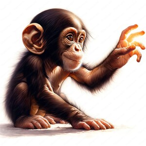 Baby Chimp Clipart Charming Baby Chimp Clipart Bundle 10 High-quality ...