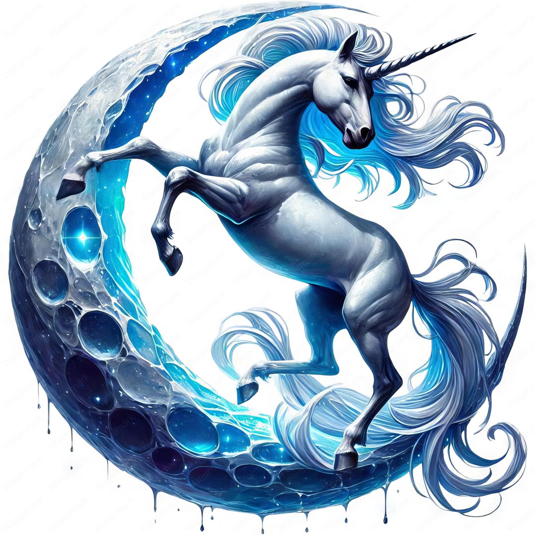 Celestial Unicorn Clipart | Mystical Moon Unicorn Clipart Bundle | 10 ...