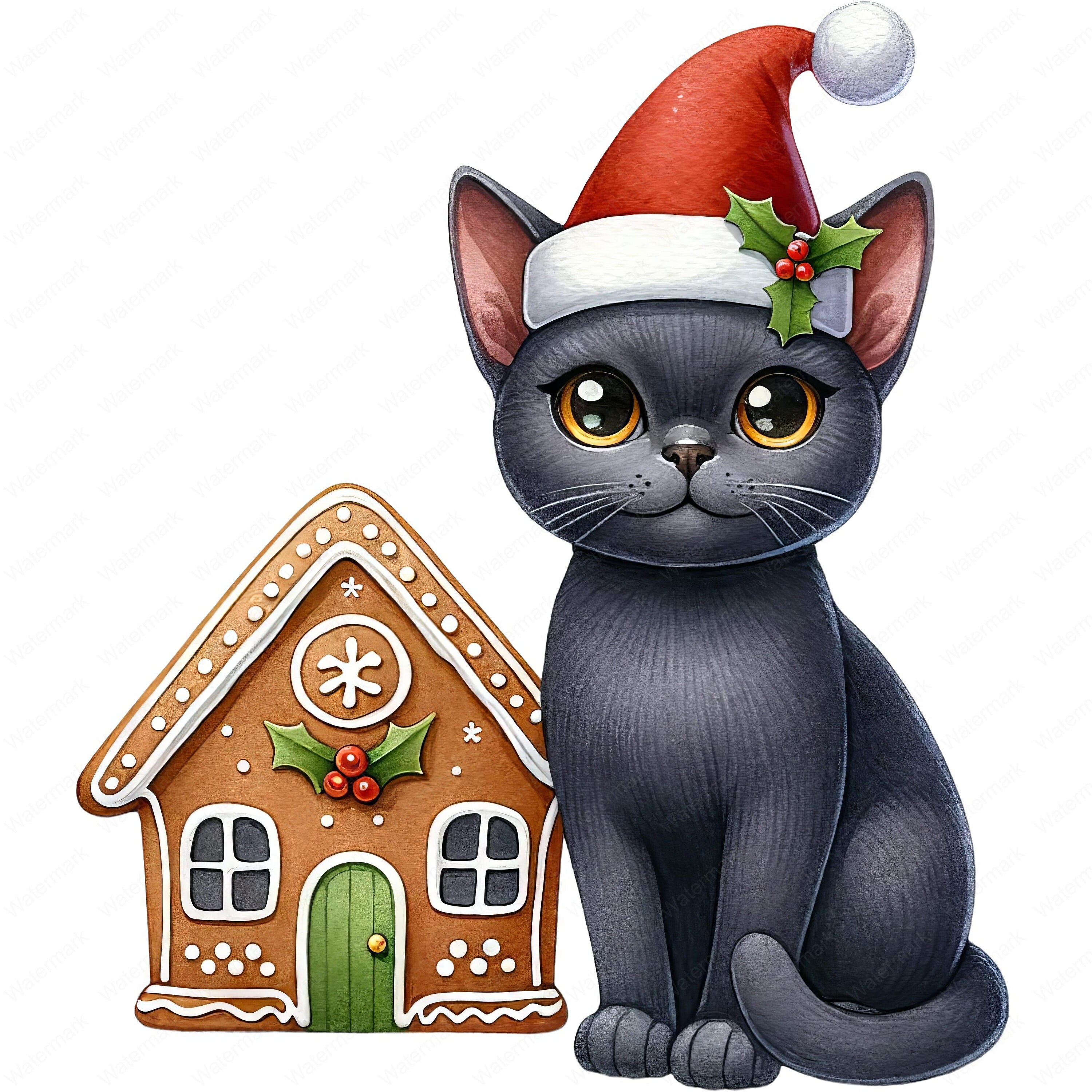 Christmas Cat Clipart: Festive Holiday Designs (digital Download) - Etsy