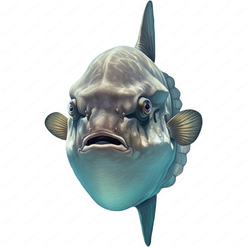 Ocean Sunfish Clipart Bundle: Realistic Marine Life Art (digital ...