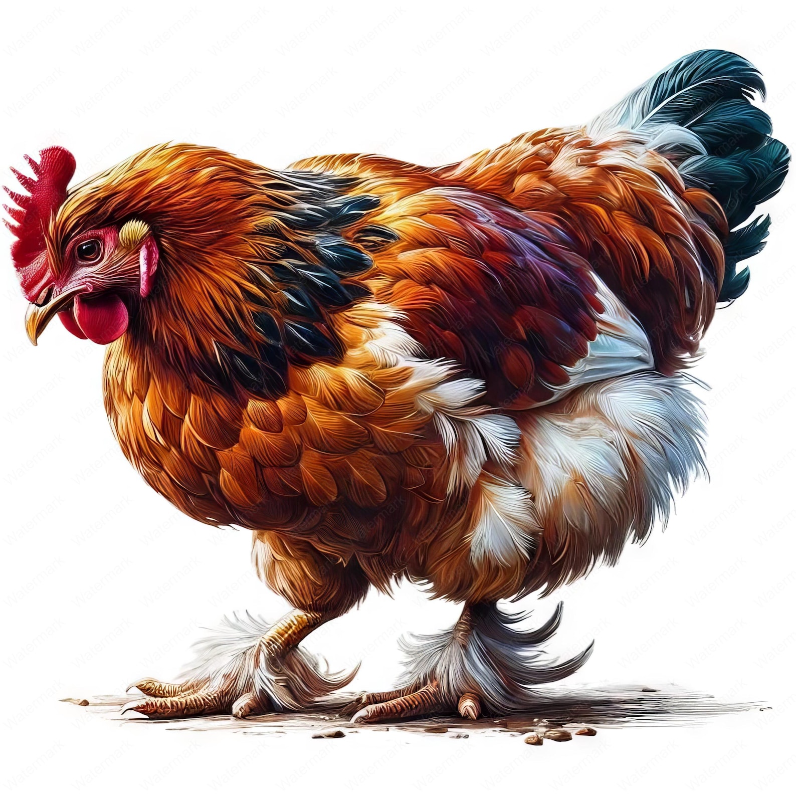 Rustic Chicken Clipart Bundle: Farm Animal Designs (digital Download ...