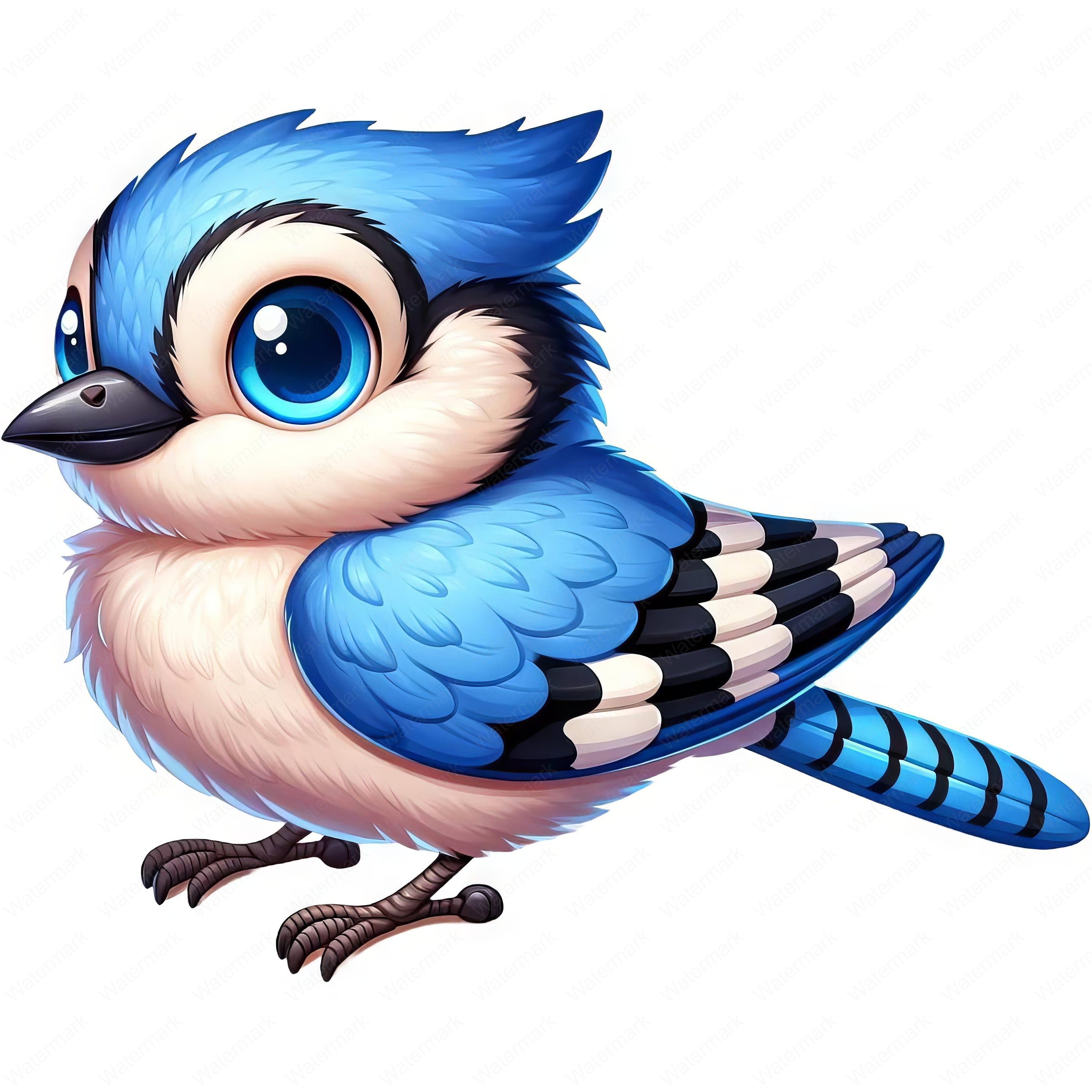 Cute Jay Bird Clipart Bundle | Children's Book Art (digital Download ...