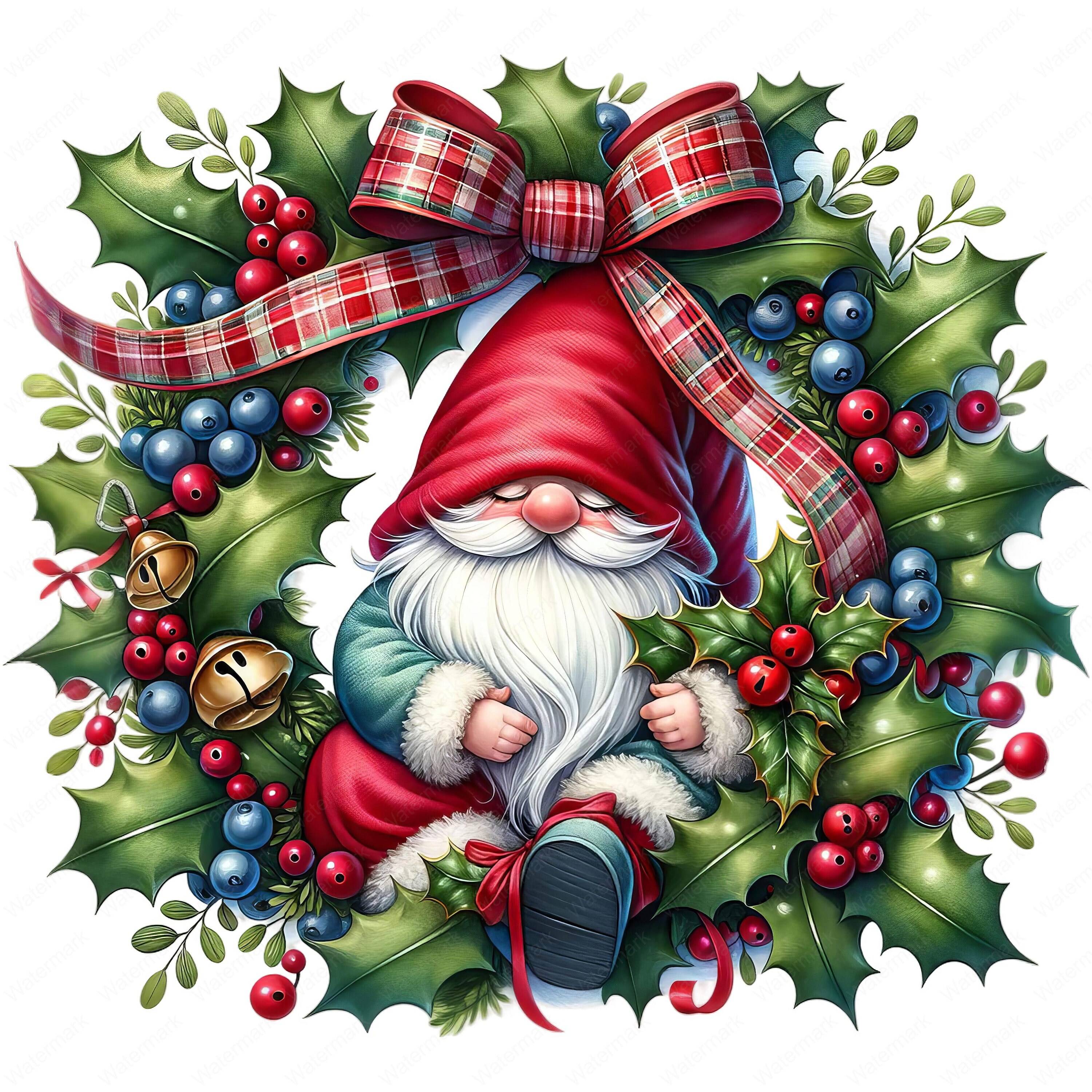Christmas Gnome Clipart Bundle: Holiday Art, Commercial Use (digital ...