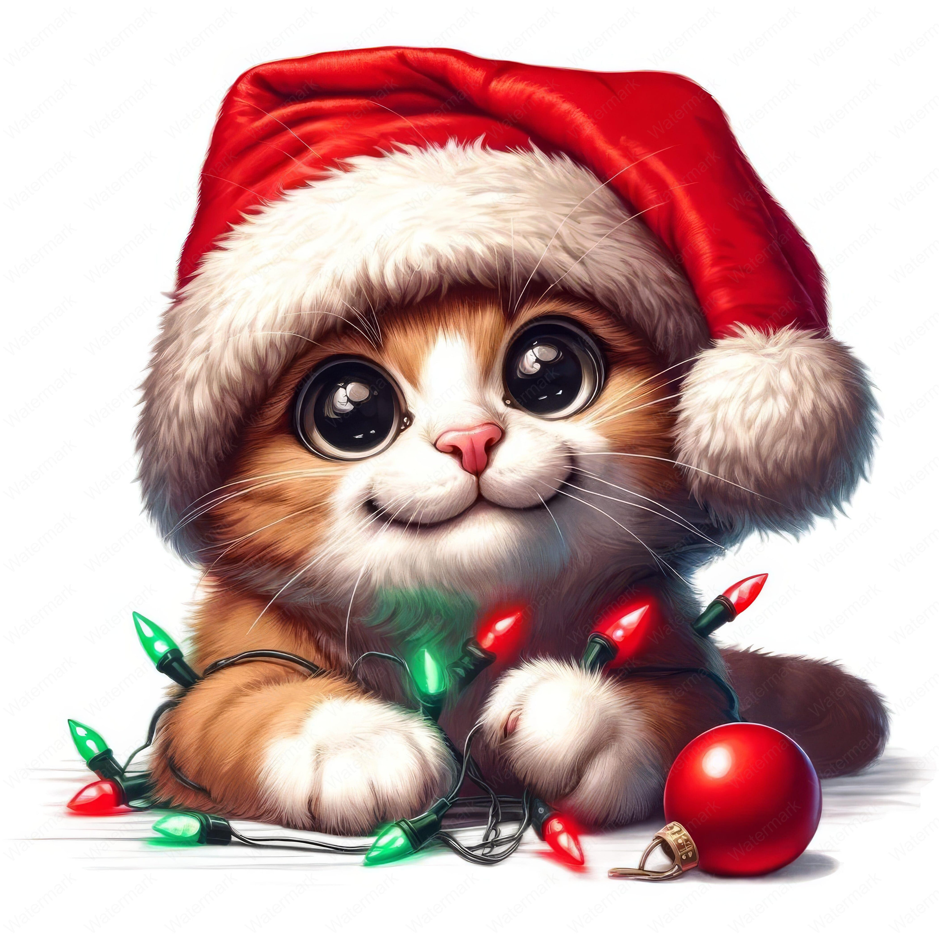 Christmas Cat Clipart Bundle | Holiday Designs (digital Download) - Etsy