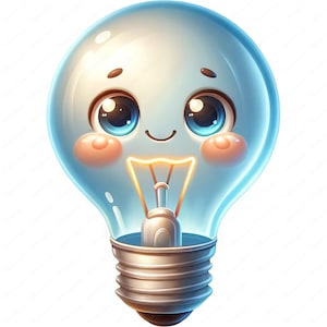 Cute Light Bulb Clipart Bundle | Cozy Lighting Art (digital Download ...