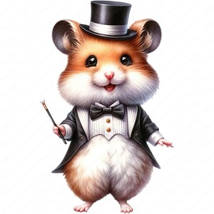 Hamster Magician Clipart Charming Hamster Clipart Bundle 10 High ...