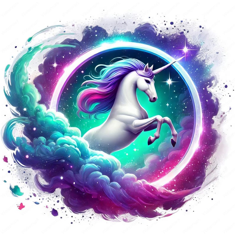 Galaxy Unicorn Clipart Bundle: Mystical Cosmic Art (digital Download ...