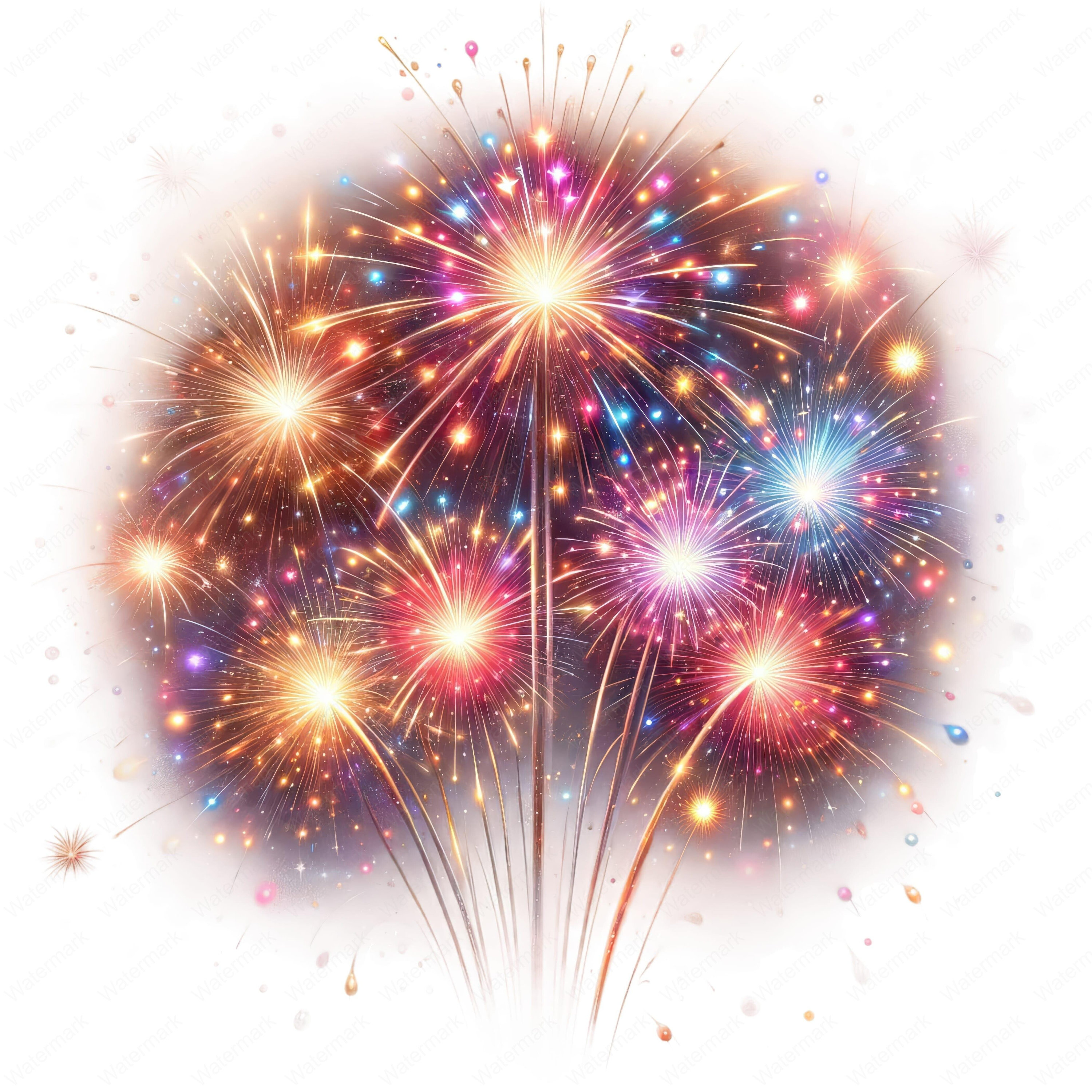 Sparkling Fireworks Clipart Bundle | Celebration Art Printables ...