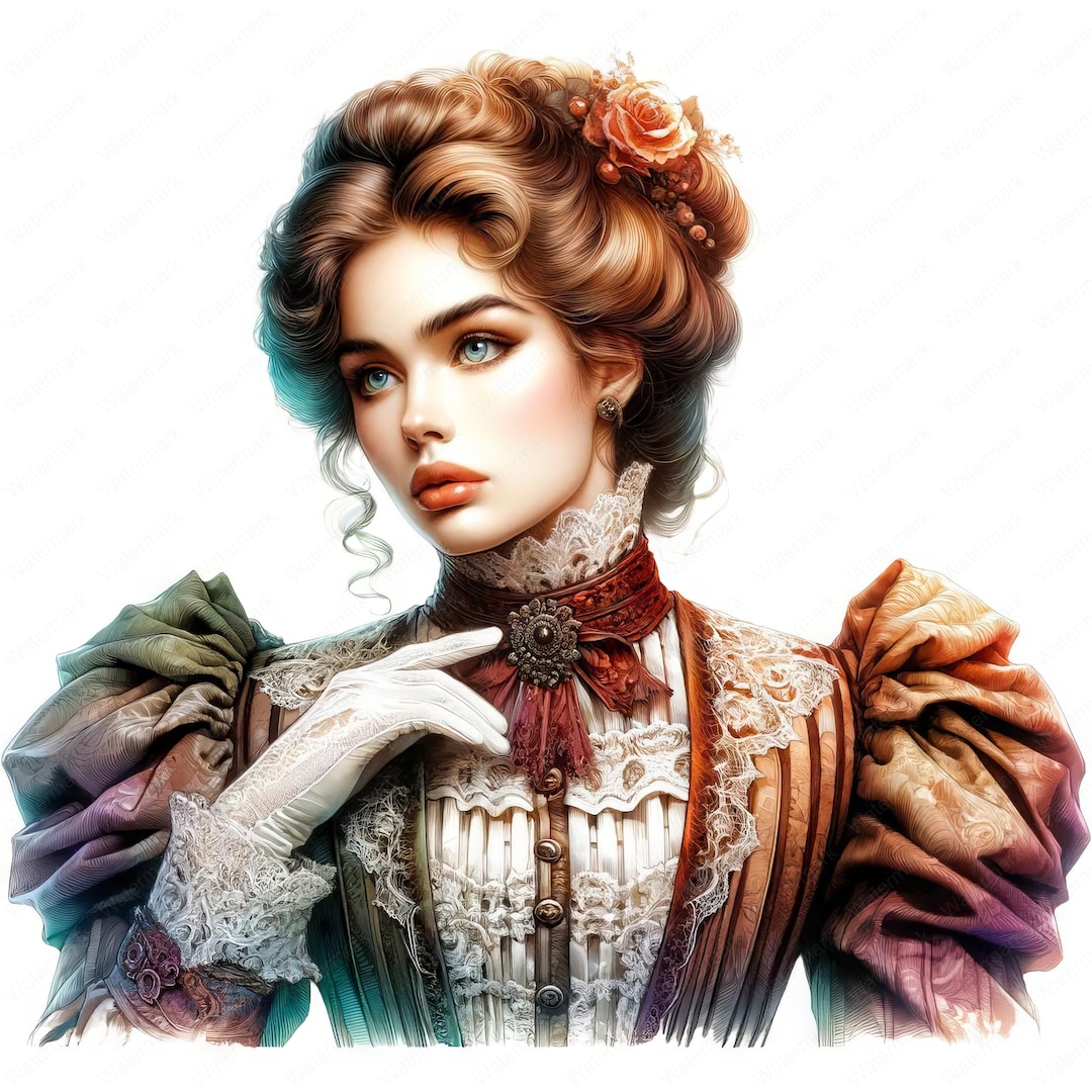 Victorian Lady Clipart | Elegant Victorian Lady Clipart Bundle 01 | 10 ...