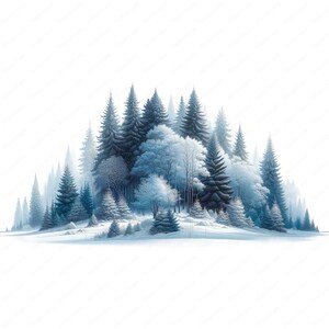 Winter Forest Clipart | Mystical Winter Forest Clipart Bundle | 10 High ...