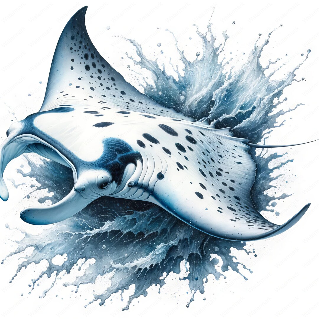 Manta Ray Clipart 10 High-quality Images Ocean Art Marine Illustrations ...