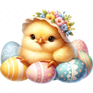 Easter Chick Clipart Cute Easter Chick Clipart Bundle 10 High-quality ...