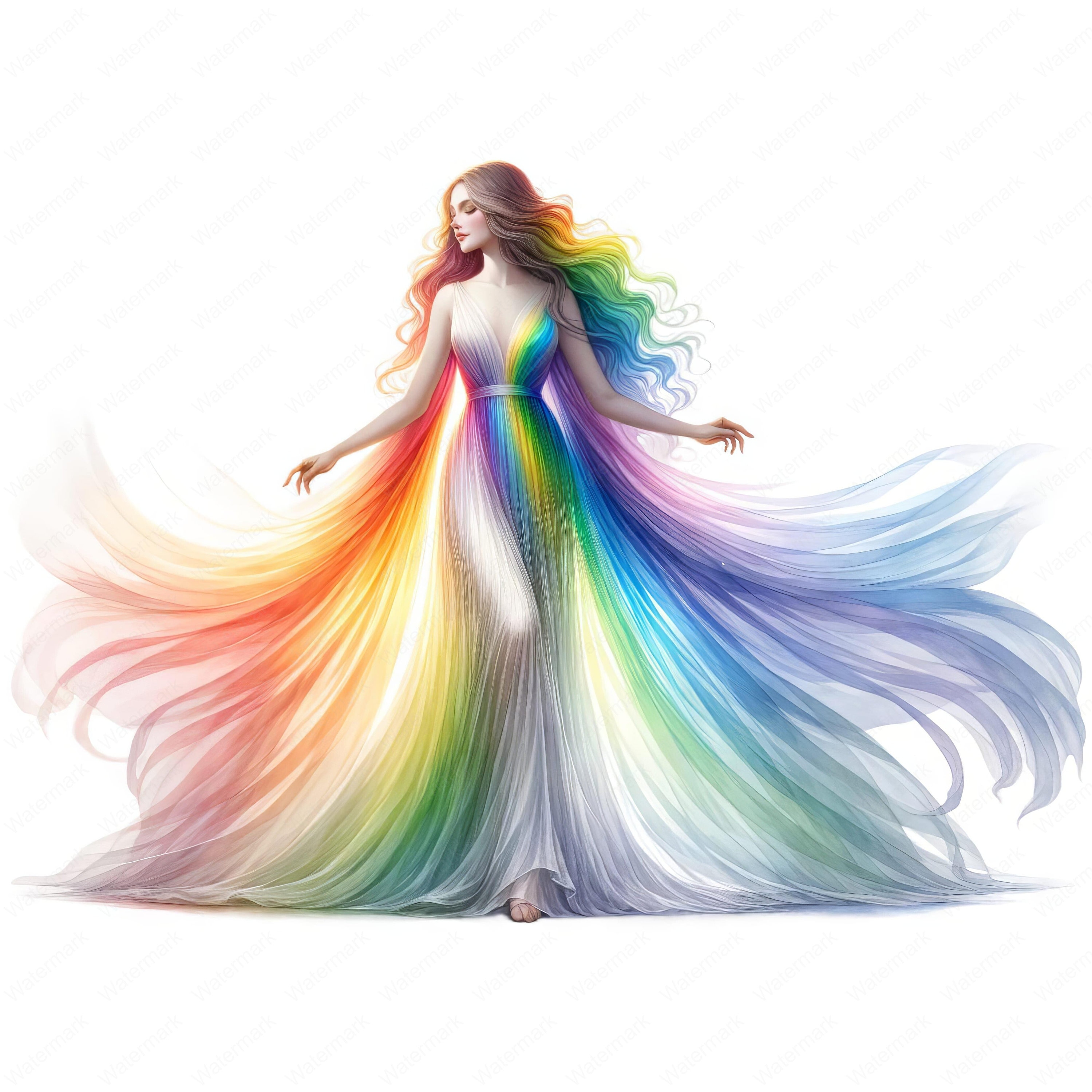 Colorful Goddess Art: Vibrant Mythology Clipart Bundle (digital ...