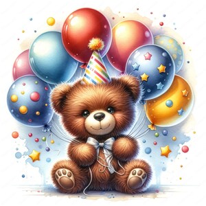 Teddy Bear Birthday Clipart | Clipart Bundle | 10 Adorable Designs ...