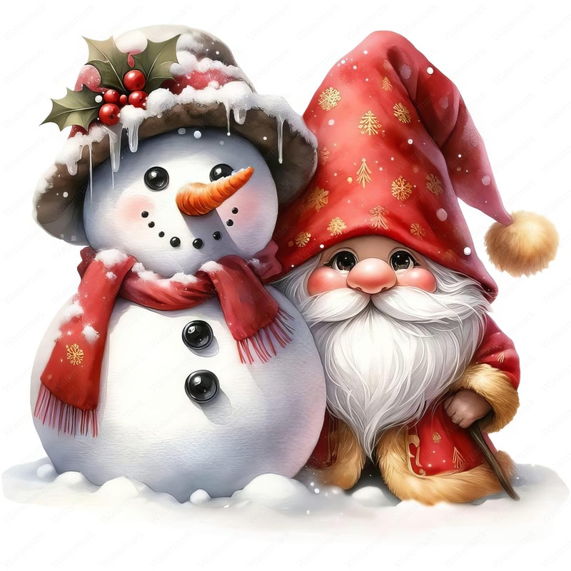 Christmas Gnome Clipart - Etsy