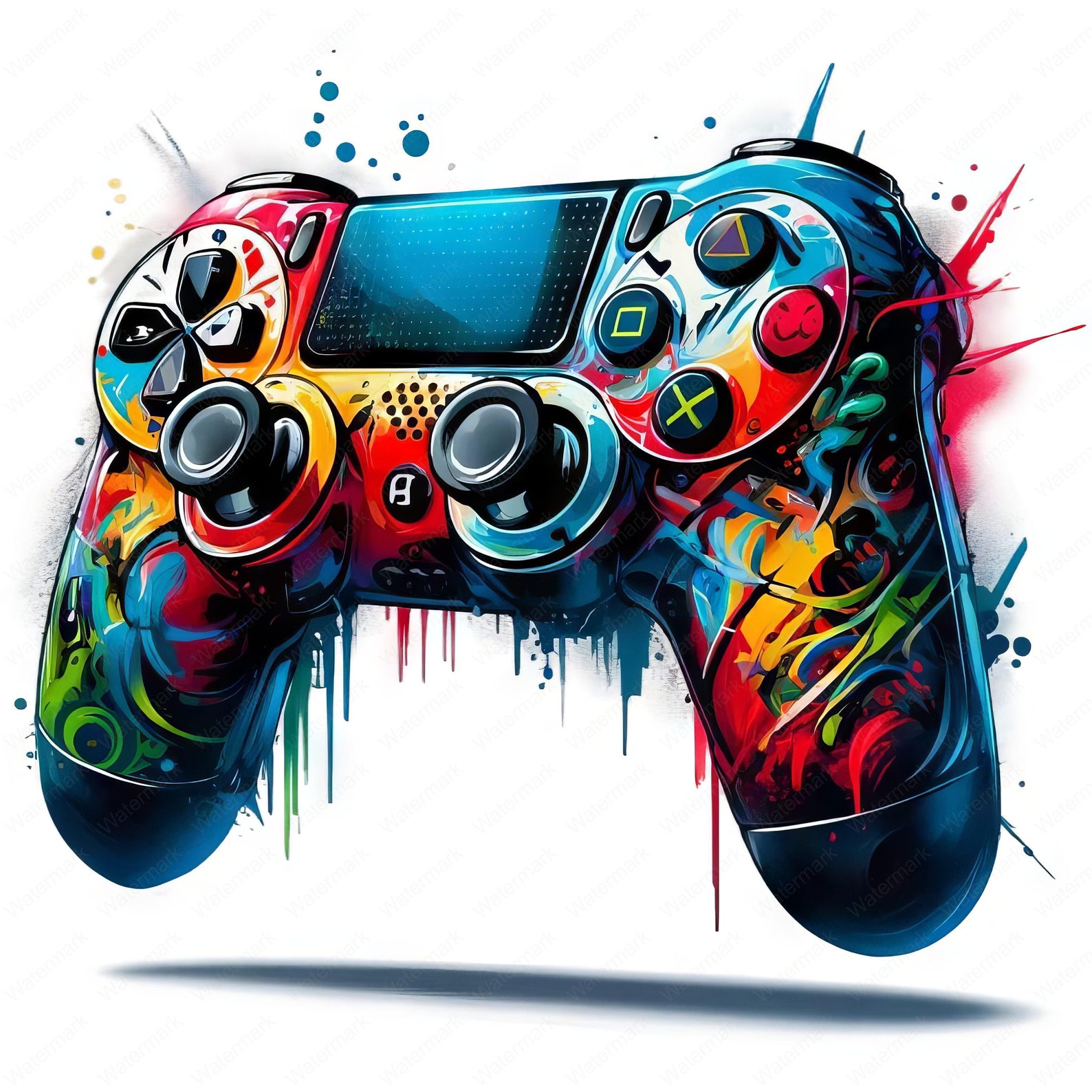 Colorful Gaming Controller Clipart | High-quality PNG JPG (digital ...