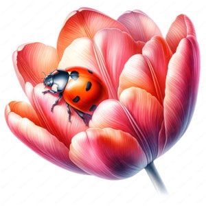 Ladybug Clipart | Charming Ladybug and Flower Clipart Bundle | 10 High ...
