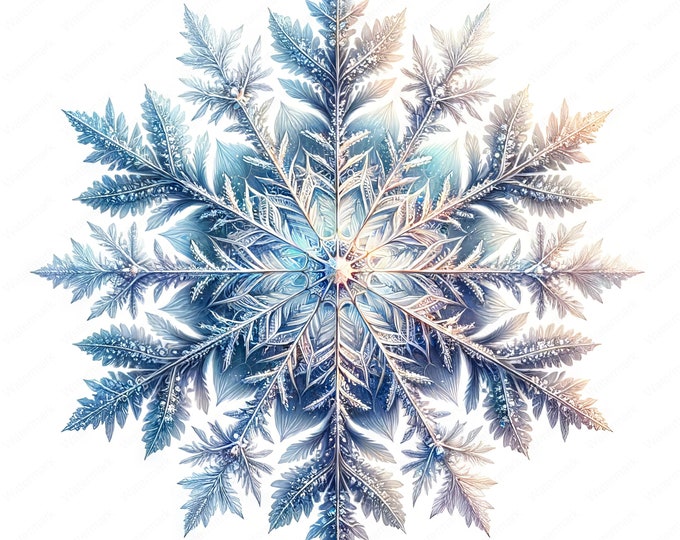 Snowflake Clipart | Winter Holiday 10 JPG Bundle (digital Download ...