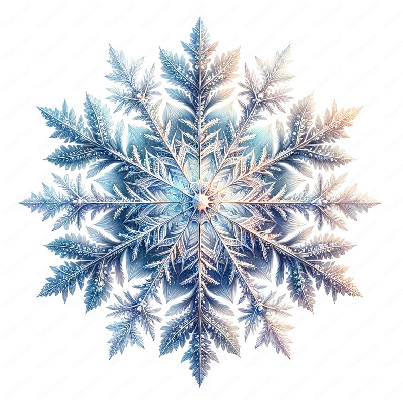 Whimsical Snowflake Clipart Bundle: Winter Art Printables (digital ...