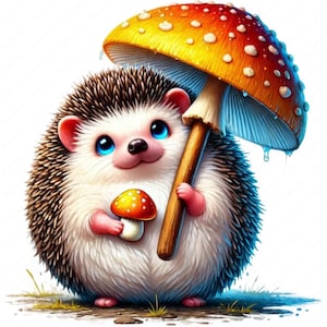 Autumn Hedgehog Clipart | Cute Fall Hedgehog Clipart Bundle | 10 High ...