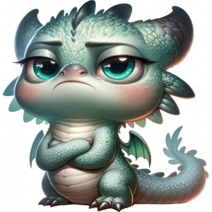 Grumpy Dragon Clipart Bundle: Fantasy Art Printables (digital Download ...