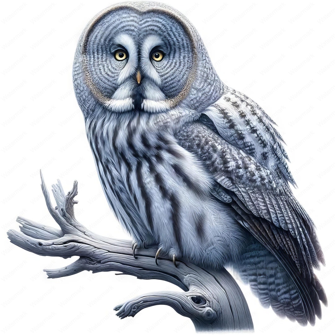 Great Grey Owl Clipart Clipart Bundle 10 High-quality Images Wildlife ...