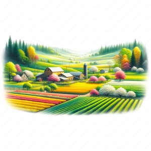 Spring Farm Clipart | Lively Spring Farm Clipart Bundle | 10 High ...