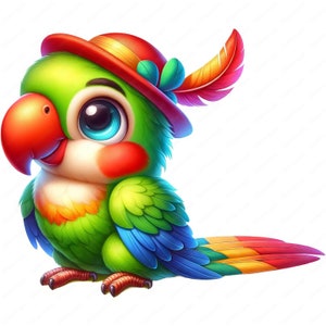Cute Parrot Clipart | Funny Parrot Clipart Bundle | 10 High-quality ...