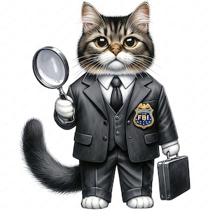 FBI Cat Clipart | Sleek FBI Cat Clipart Bundle | 10 High-quality ...