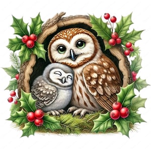 Festive Owl Clipart | Festive Owl & Christmas Decor Clipart Bundle | 10 ...