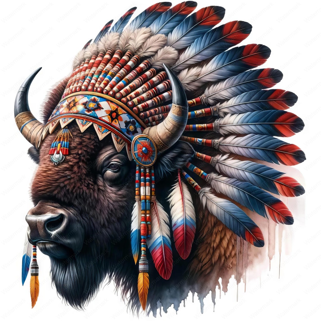 Tribal Bison Clipart | Majestic Tribal Bison Clipart Bundle | 10 High ...
