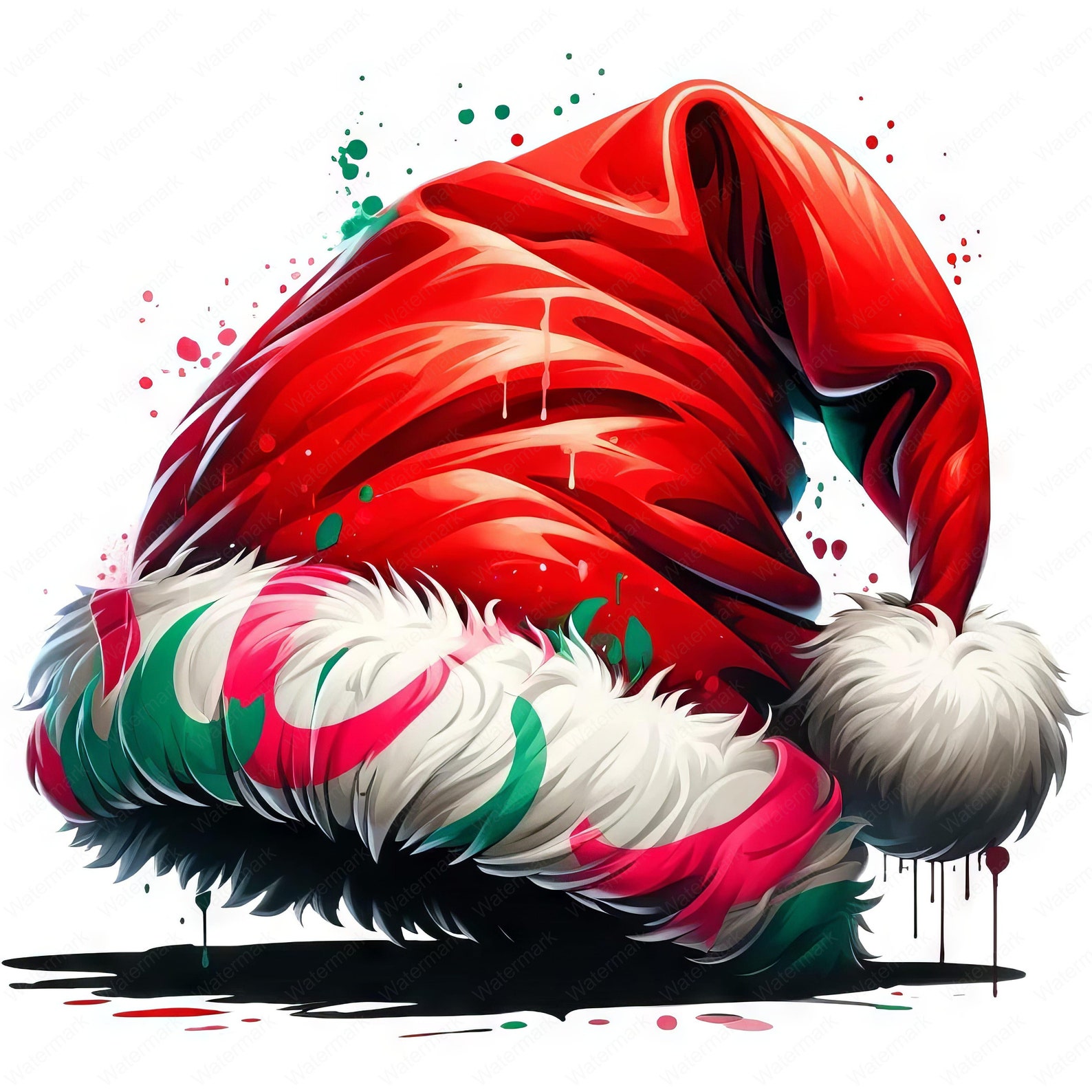 Festive Santa Hat Clipart Bundle: Christmas Art (digital Download) - Etsy