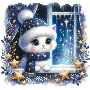 Christmas Cat Clipart Clipart Bundle 01 10 Festive Images Holiday Art ...