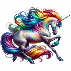Rainbow Unicorn Clipart | Magical Designs for Commercial Use (digital ...
