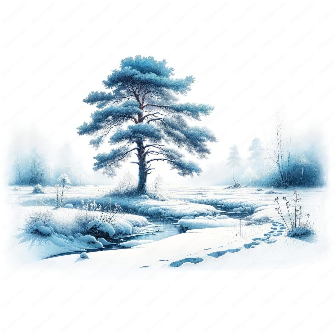 Winter Forest Clipart Mystical Winter Forest Clipart Bundle 10 High ...