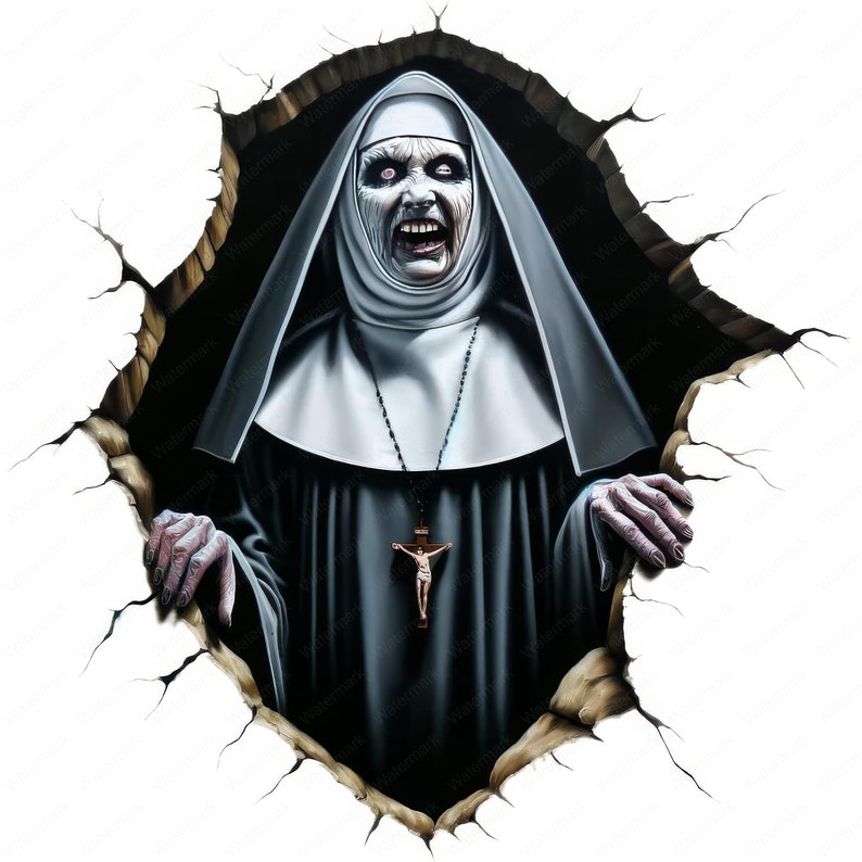 Terrifying Ghostly Nun Clipart: Gothic Horror Art (digital Download) - Etsy