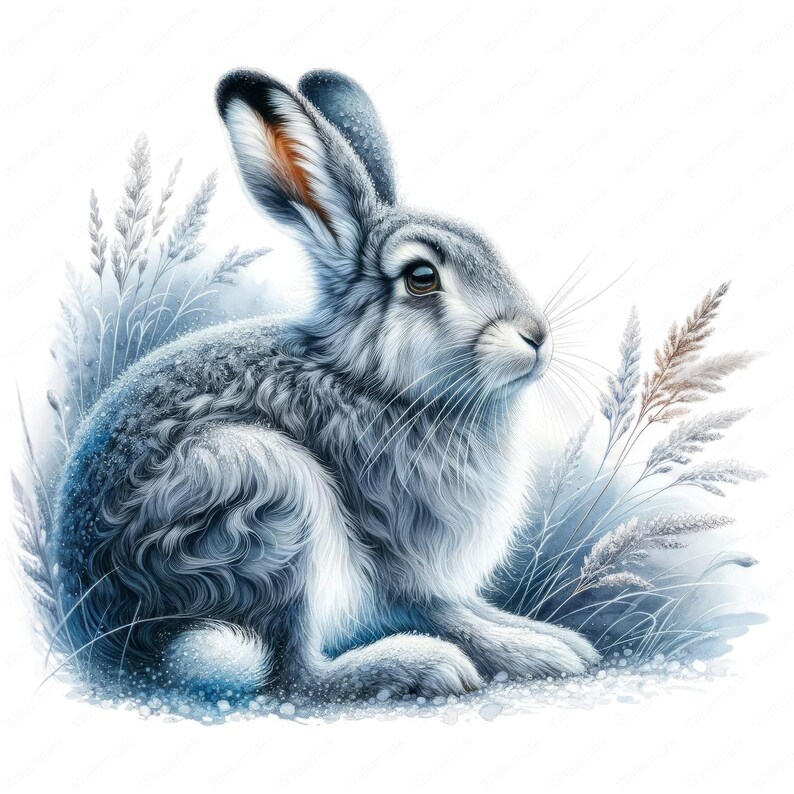 Arctic Hare Clipart Bundle | Watercolor Style (digital Download) - Etsy