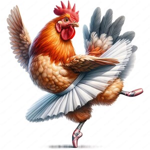 Ballet Chicken Clipart: Whimsical Farm Animal Art (digital Download) - Etsy