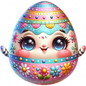 Easter Egg Clipart | Cute Easter Egg Clipart Bundle | 10 High-quality ...