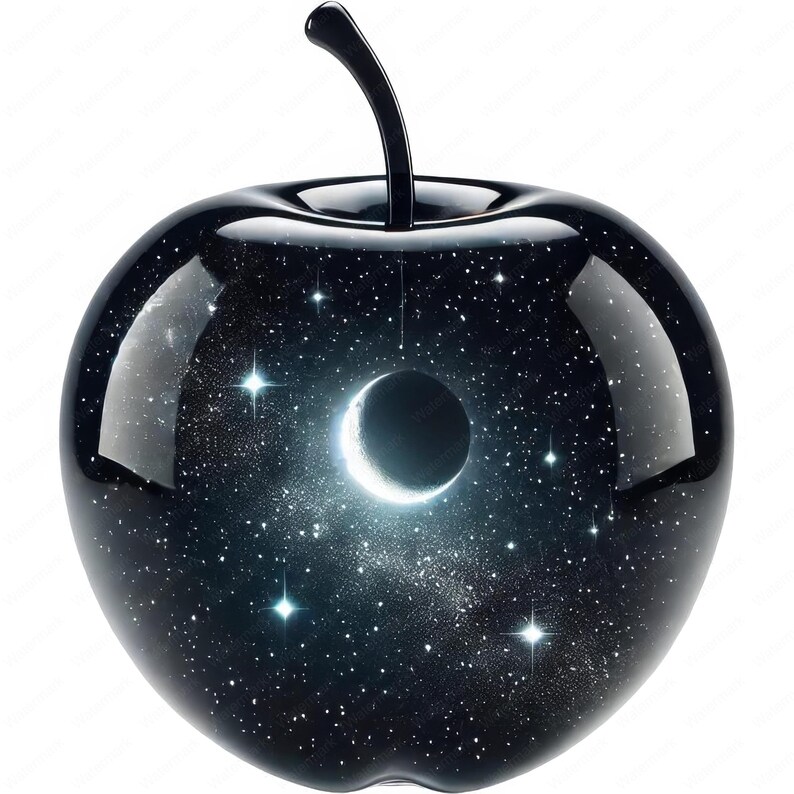 Night Sky Apple Clipart Bundle: Celestial PNG/JPG Designs (commercial ...