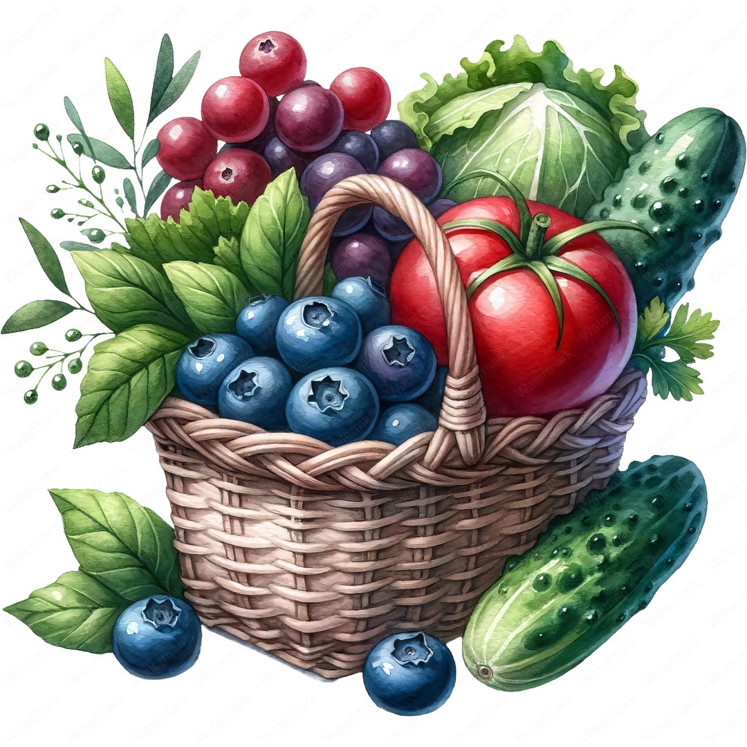 Fresh Produce Clipart | Clipart Bundle 08 | Fruit Clipart | Vegetable ...