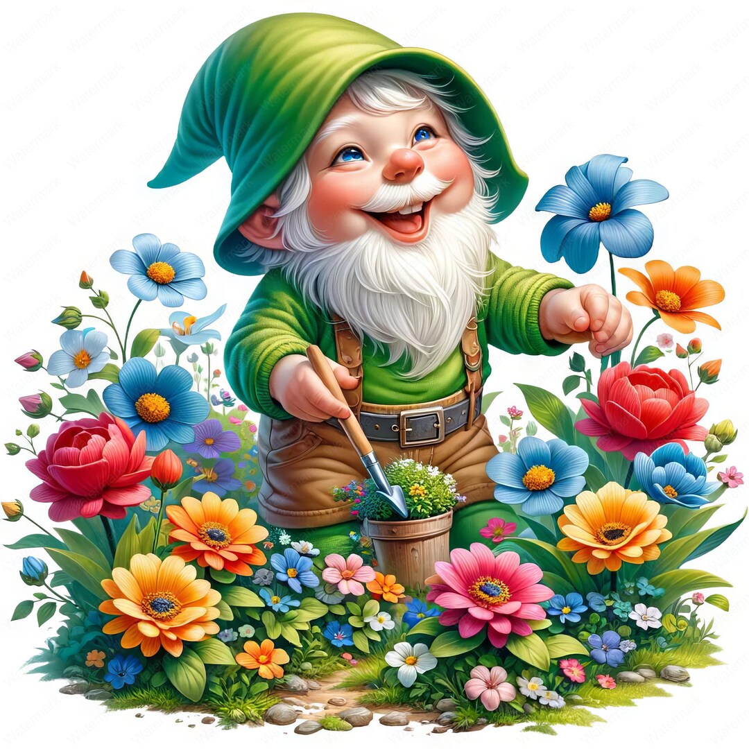Spring Gnome Clipart | Spring Gnome Clipart Bundle 02 | 10 High-quality ...