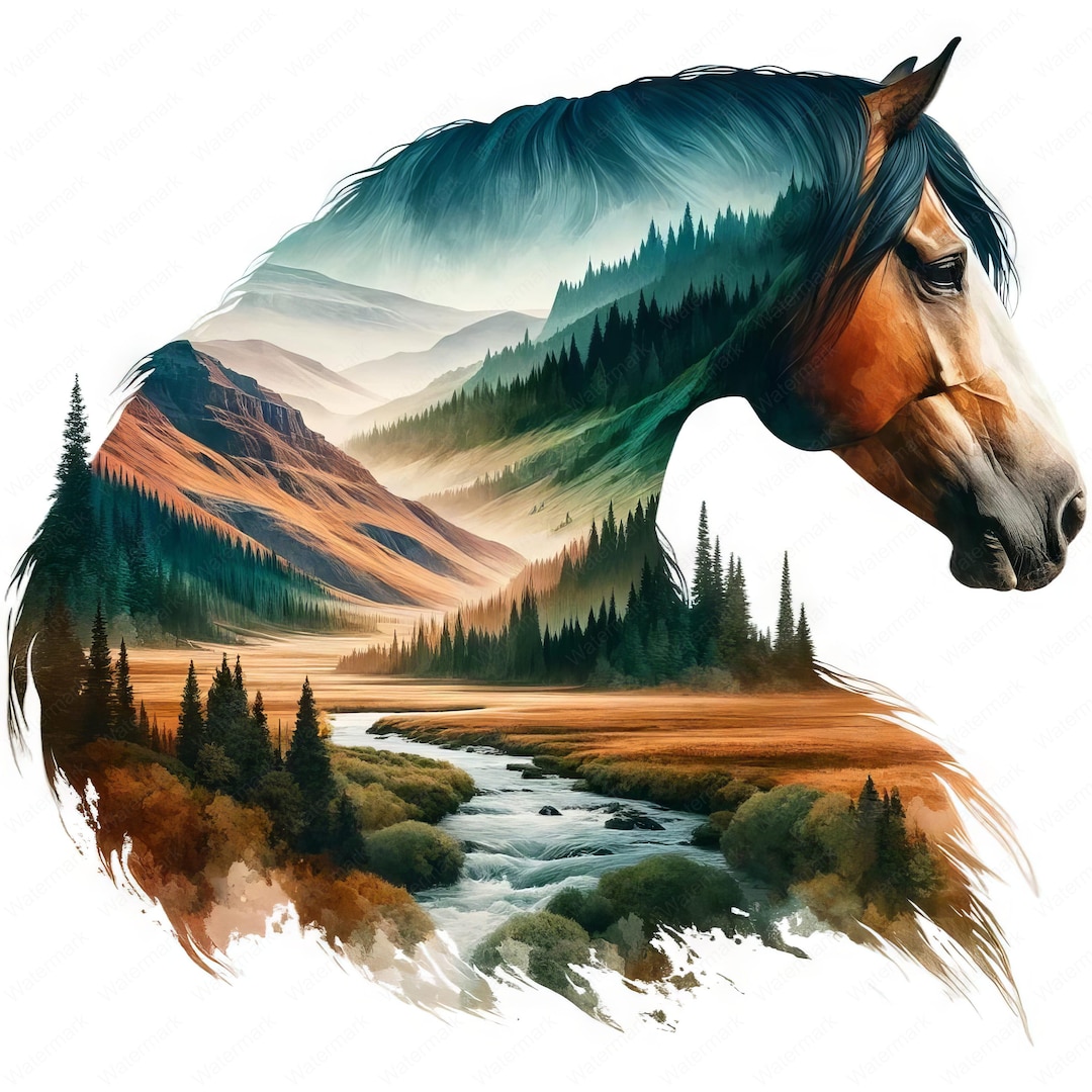 Ethereal Horse Clipart Bundle: Majestic Equine Art (digital Download ...