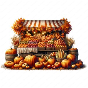 Fall Market Stall Clipart | Cozy Fall Market Stall Clipart Bundle | 10 ...