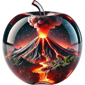 Volcano Apple Clipart | Erupting Volcano Clipart Bundle | 10 High ...