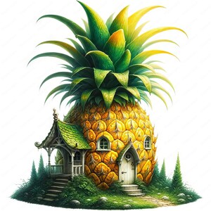 Pineapple House Clipart | Tropical Pineapple House Clipart Bundle | 10 ...
