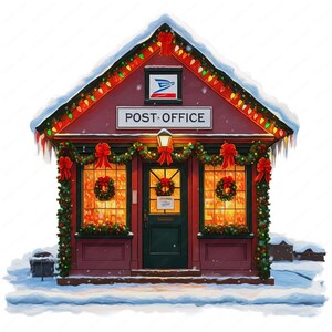 Christmas Post Office Clipart Bundle: Festive Winter Art (digital ...