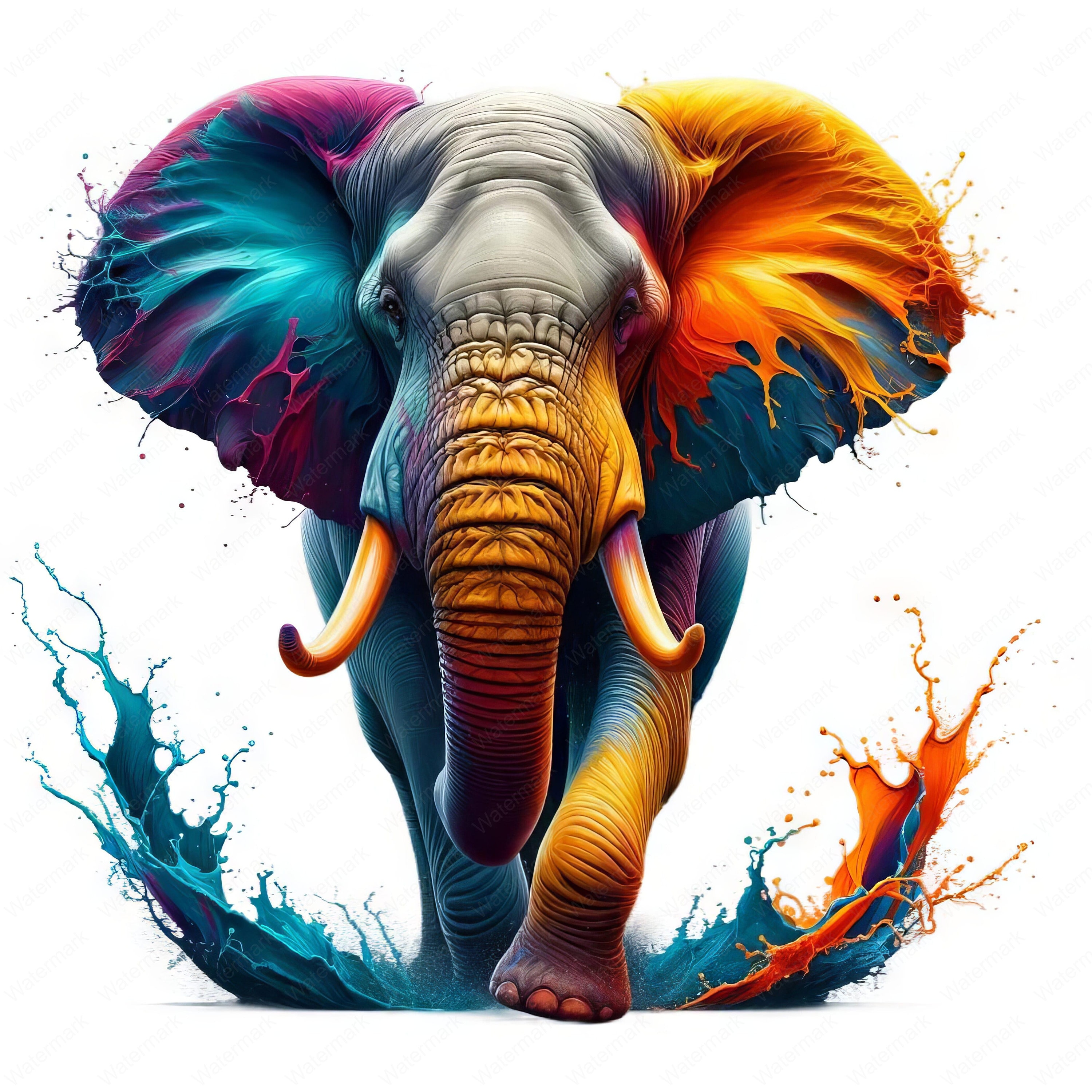 Majestic Elephant 3D Clipart Bundle | Wildlife Art (digital Download ...