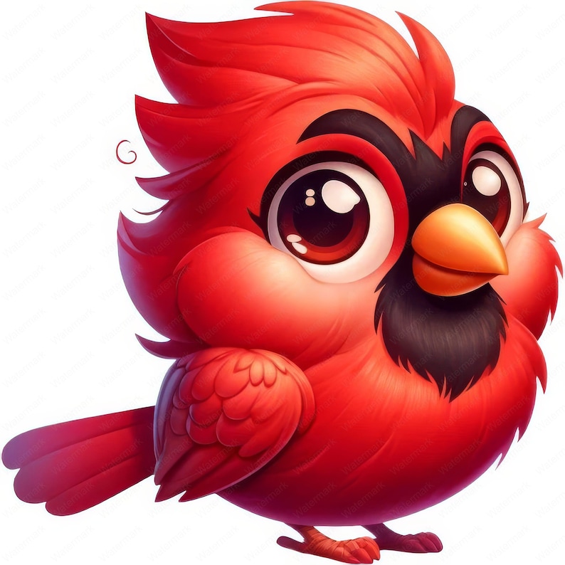 Funny Cardinal Clipart Bundle | Cute Bird Designs (digital Download) - Etsy